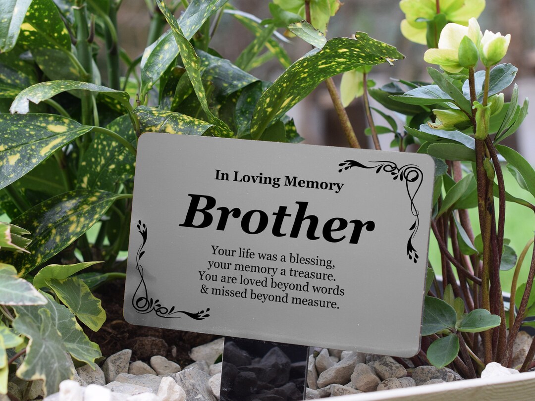Engraved Brother Memorial Plaque Stake - Etsy