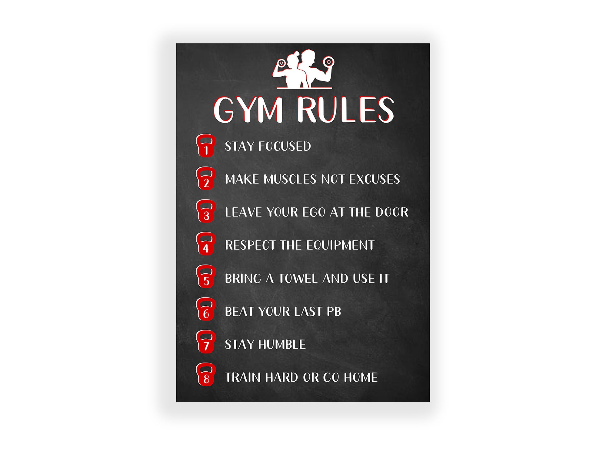 Gym Rules A3 Adhesive Sign - Etsy