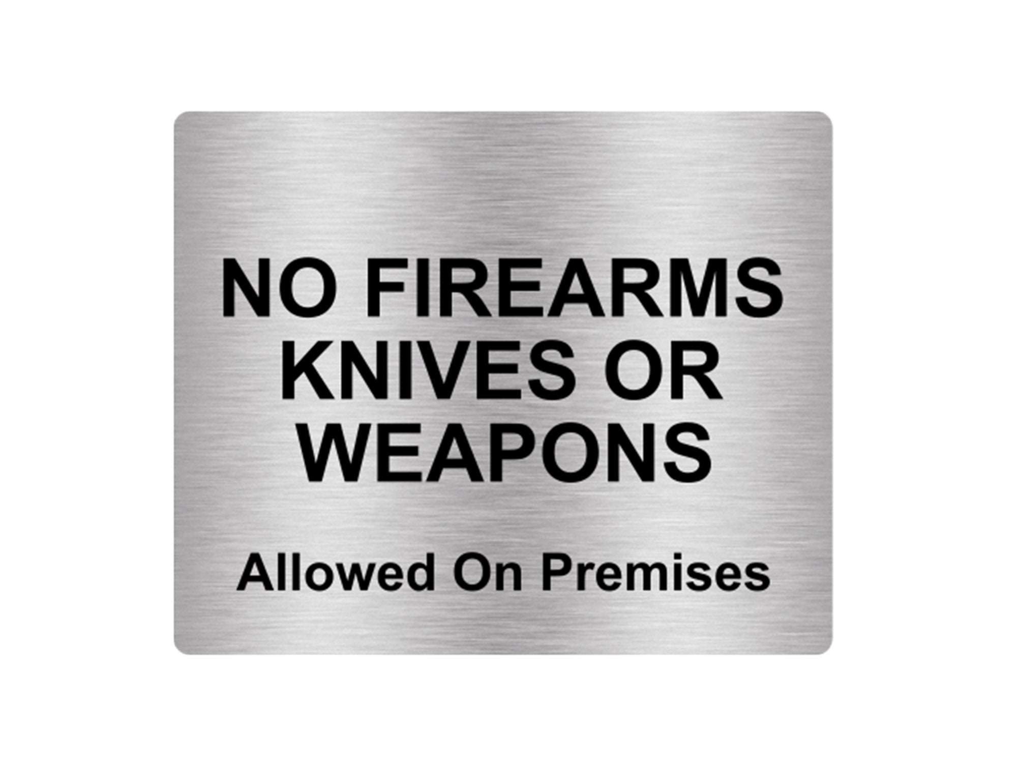 No Firearms, Knives or Weapons Allowed Sign Adhesive Sticker Notice ...