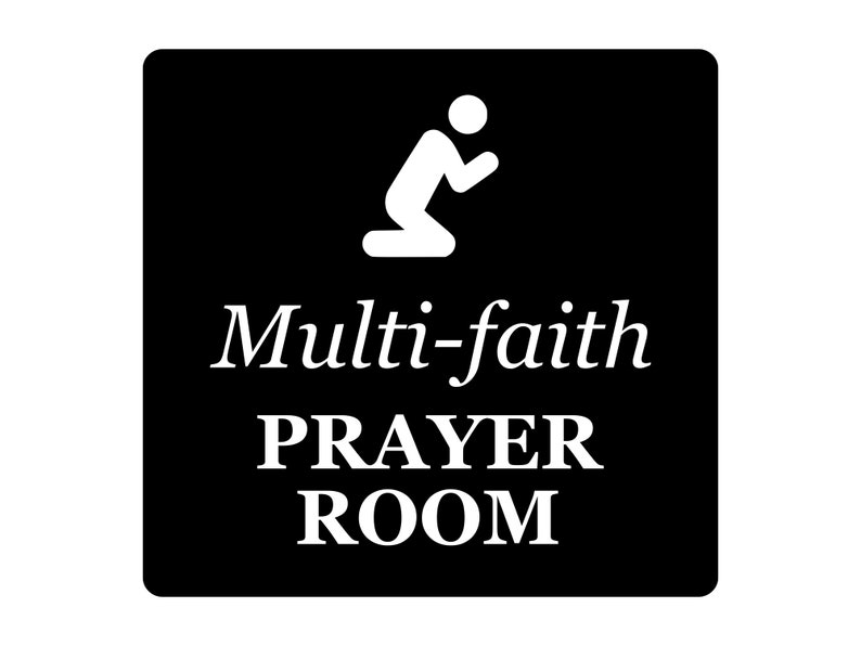 Multi-faith Prayer Room - Adhesive Door Sign, Gold / Silver / Copper or ...