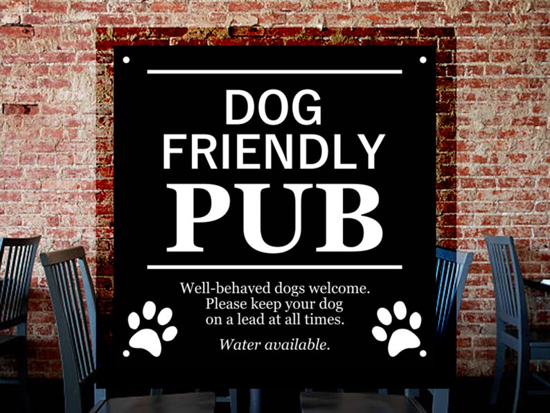 Dog Friendly Pub Engraved Sign - Etsy UK