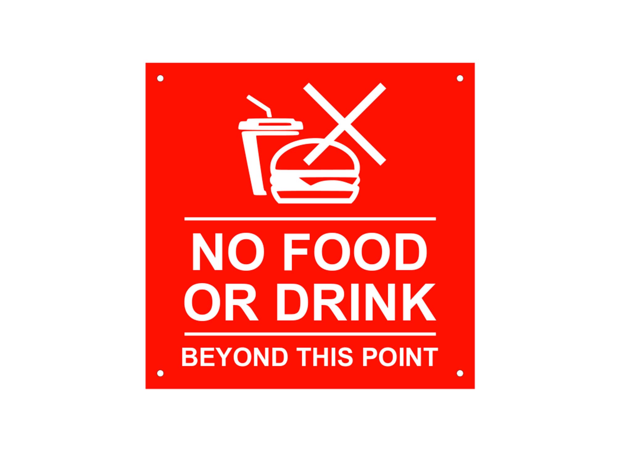 No Food or Drink Beyond This Point Sign Notice Warning - Etsy