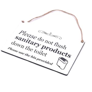 Sanitary Bin Sign for Toilet, Ladies, Loo, Bathroom, W.C - Hanging ...