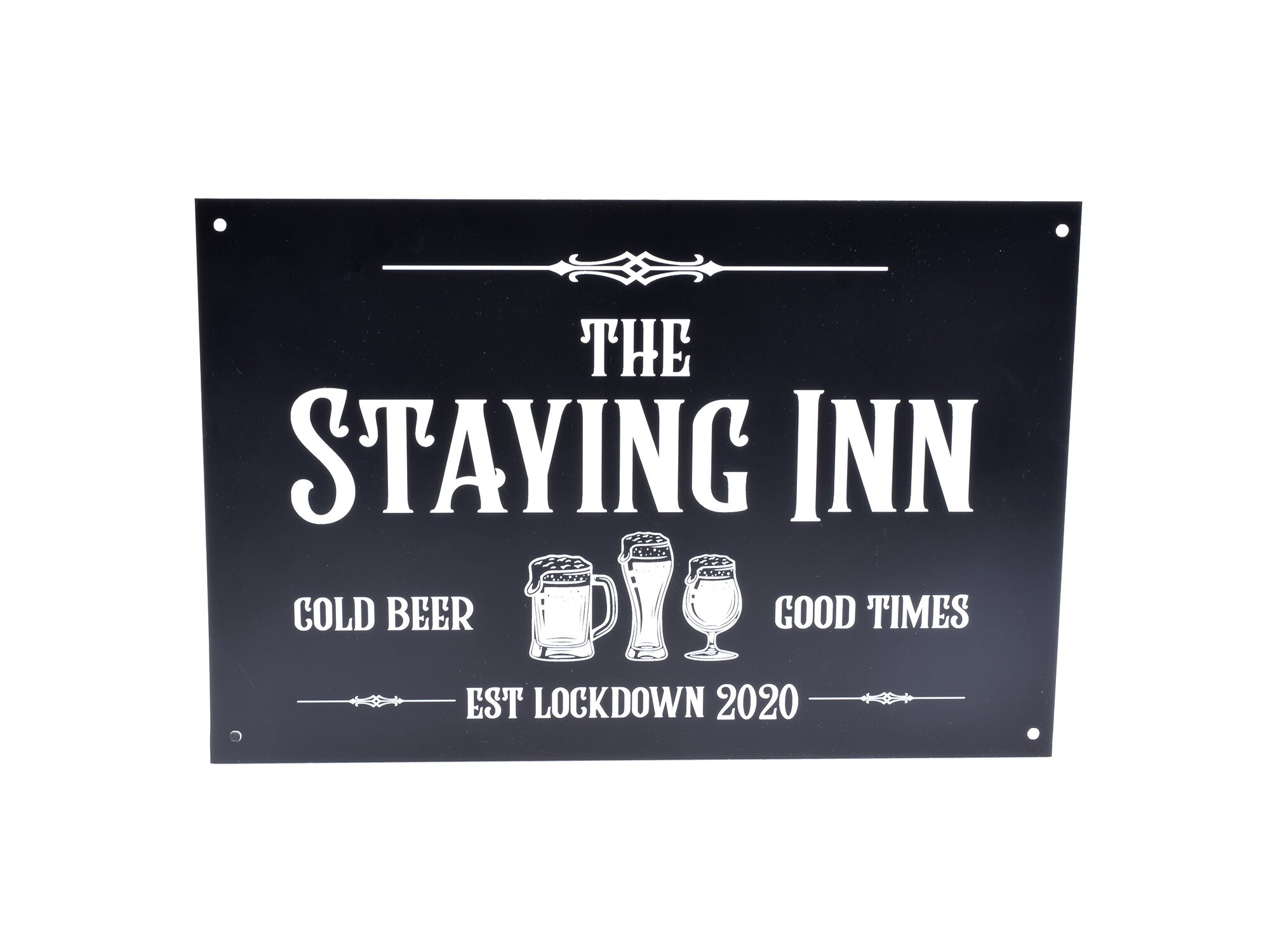 The Staying Inn Novelty Lockdown Bar Sign Black & White - Etsy UK