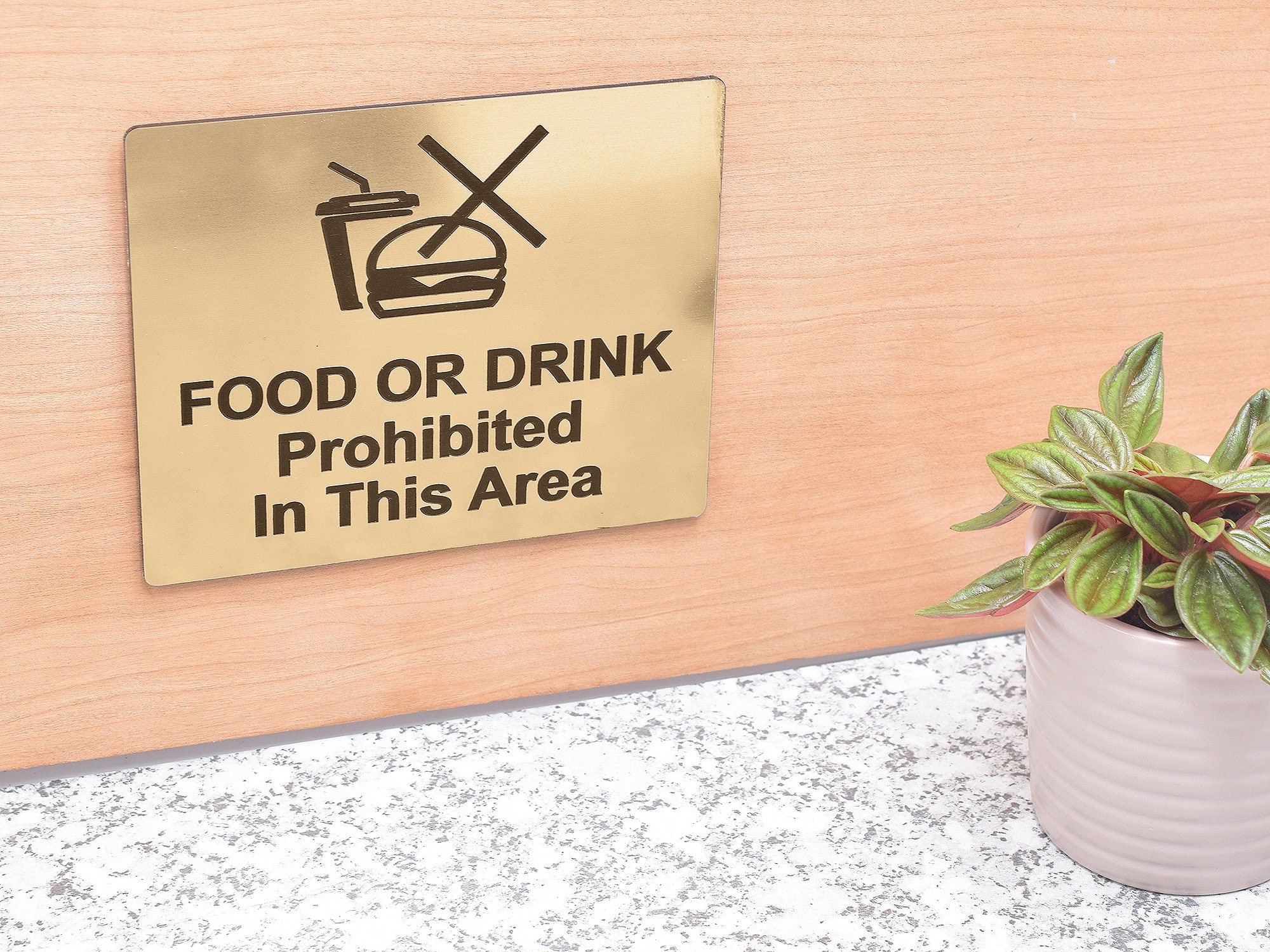 Food or Drink Prohibited in This Area - Adhesive Sign 12cm X 10cm - Etsy