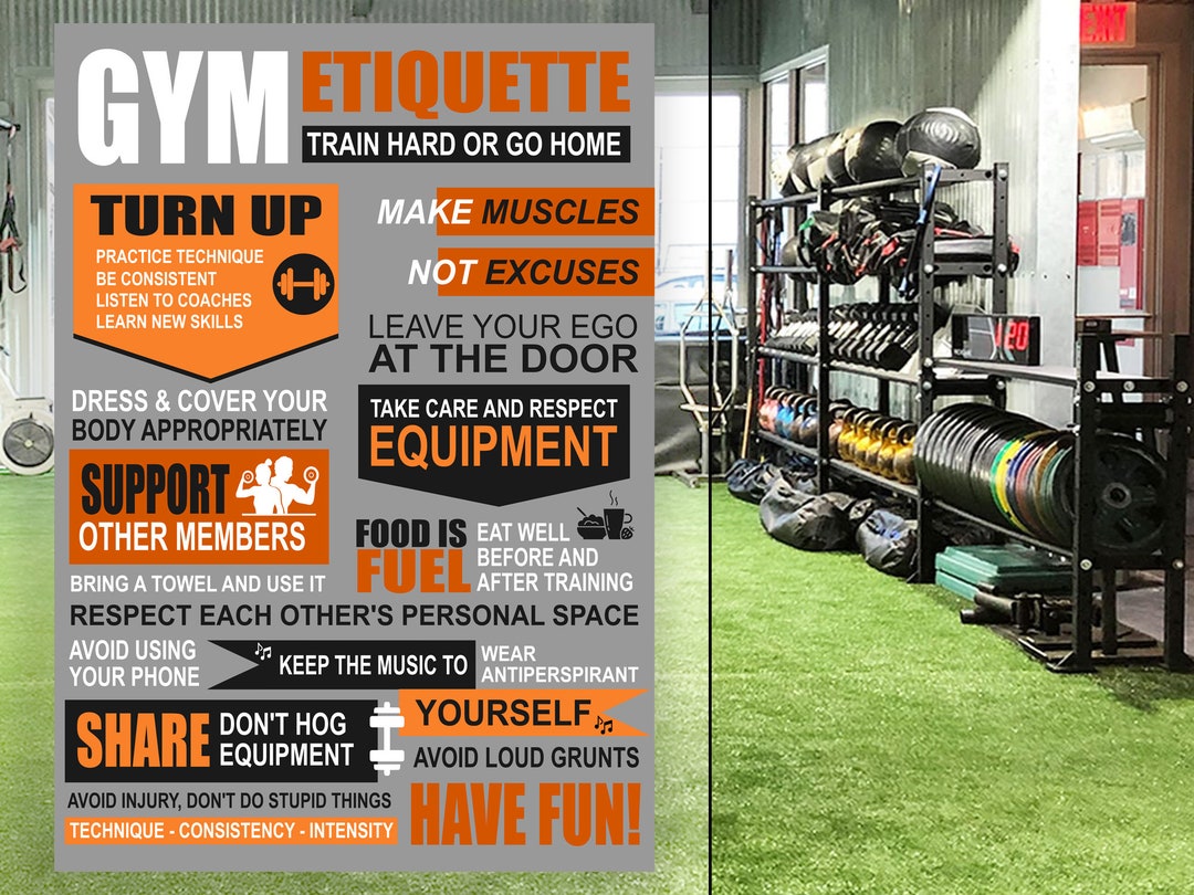 Gym Etiquette A3 Rules Adhesive Sign - Etsy