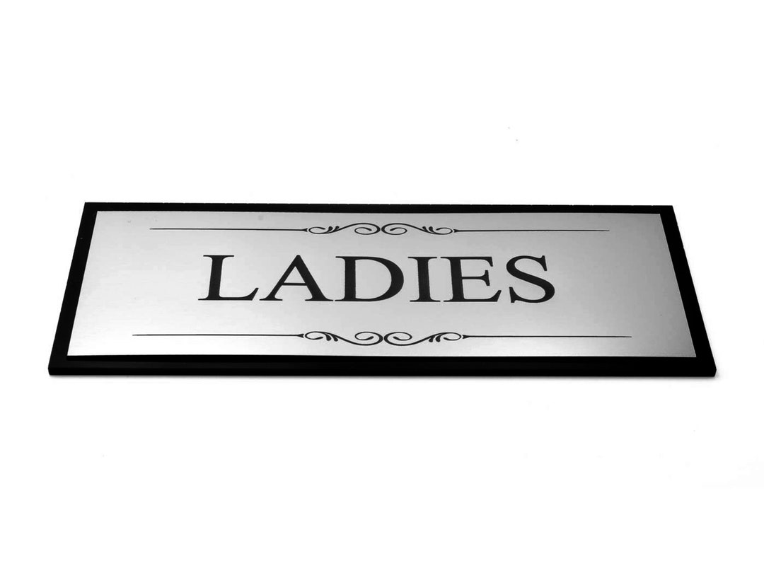 Ladies Toilet Door Sign, Adhesive Plaque, Women's Toilet, Loo, Restroom ...