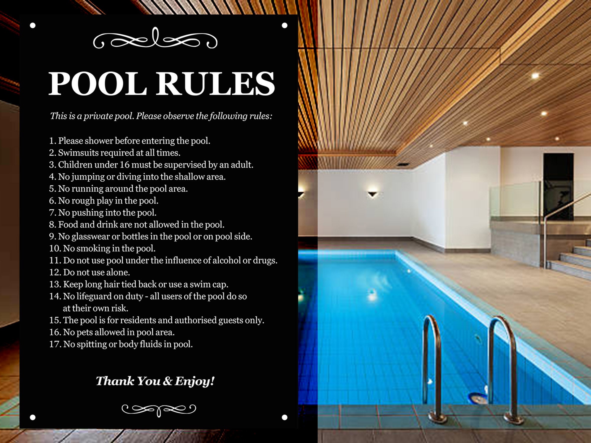 Swimming Pool Rules Sign Engraved Outdoor Signage - Etsy
