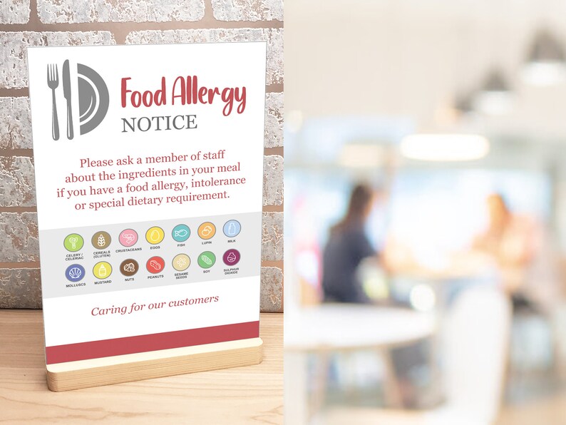 Food Allergy Icon Sign Notice for Allergies and Intolerances - Etsy