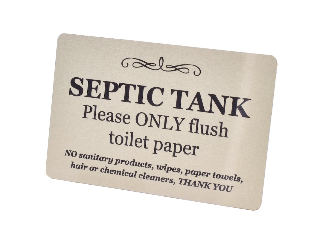 Brushed Aluminum Septic Tank Sign: Toilet Paper Only - Etsy