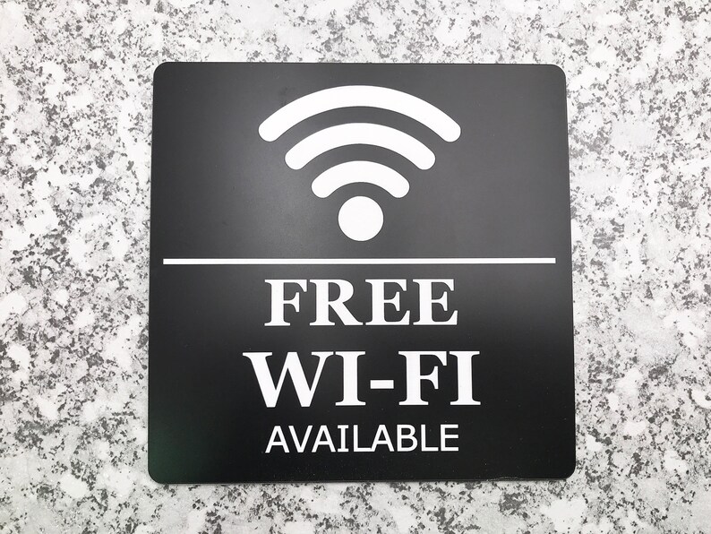 Free Wi-fi Available Adhesive Sign Notice Plaque - Etsy