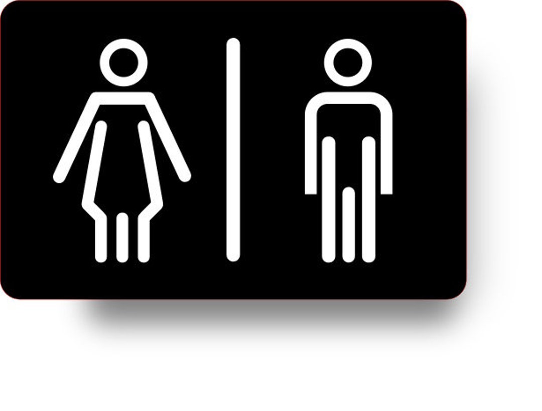 Classy Black and White Unisex Toilet Sign: Elevate Your Restroom Decor ...
