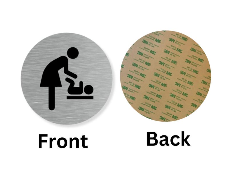 Silver Baby Changing Sign: 70mm Adhesive-backed Circle - Etsy