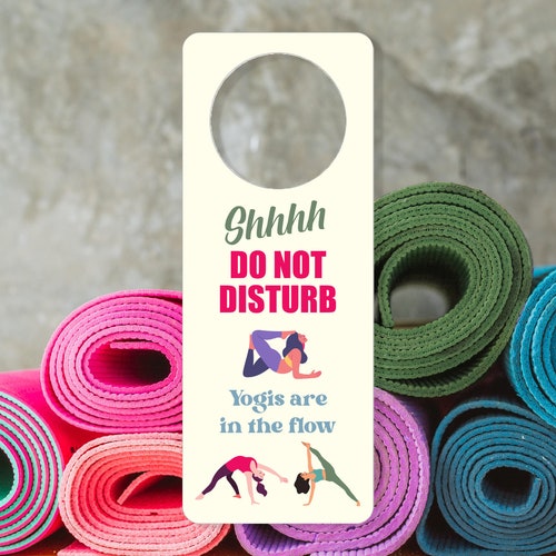 Do Not Disturb Yoga in Session Engraved Door Hanger Sign - Etsy
