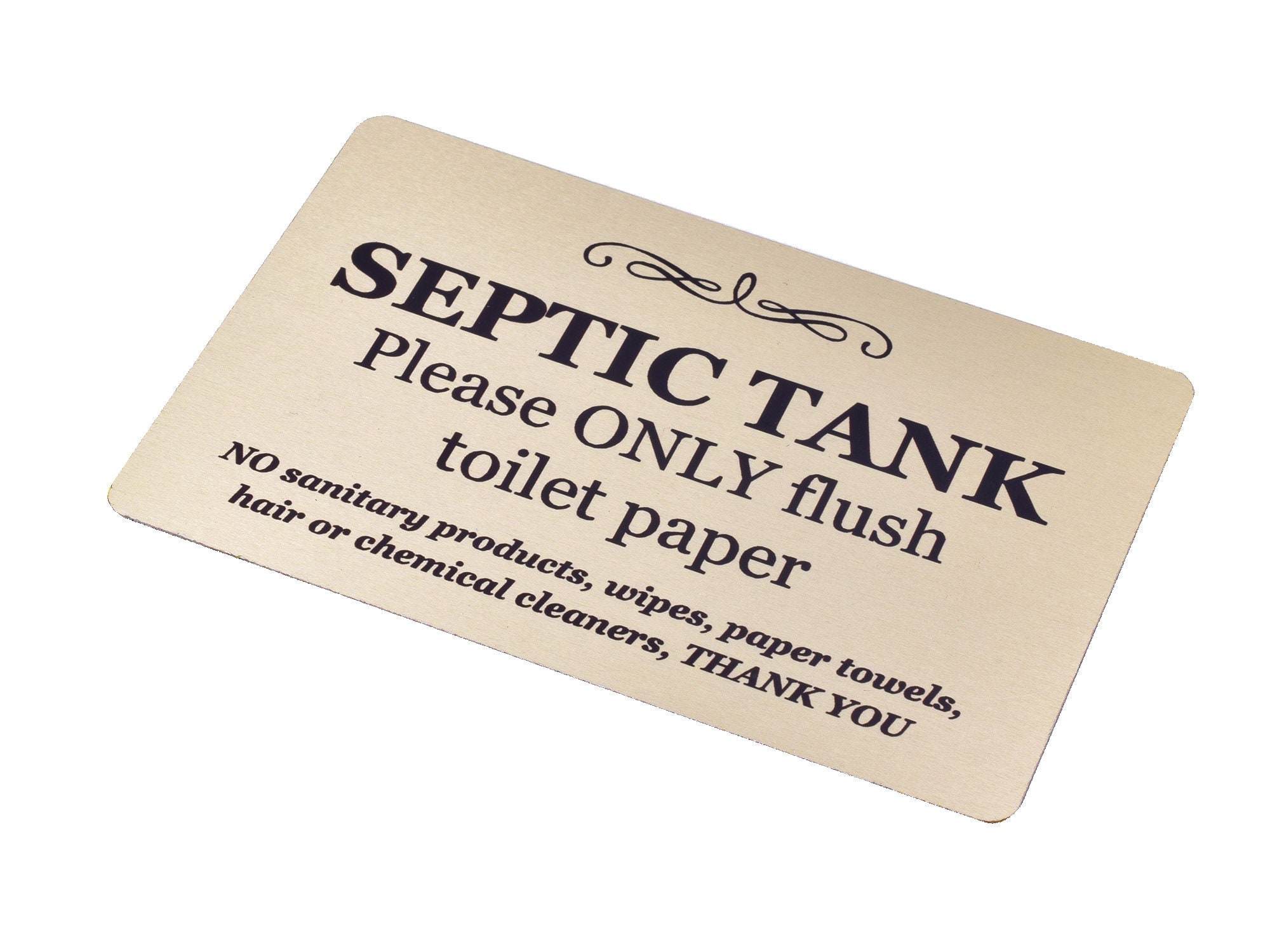 Brushed Aluminum Septic Tank Sign: Toilet Paper Only - Etsy