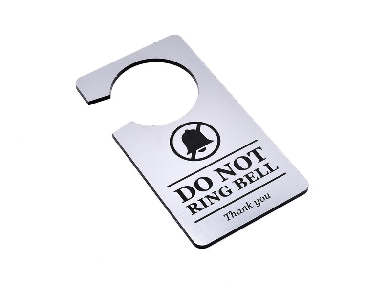 Do Not Ring Bell Sign Door Hanger Notice Available in - Etsy Singapore