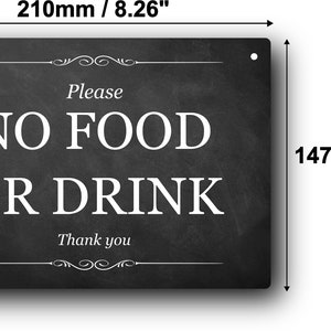 A5 "please No Food or Drink" Sign – 3mm Aluminium Composite, UV Printed ...