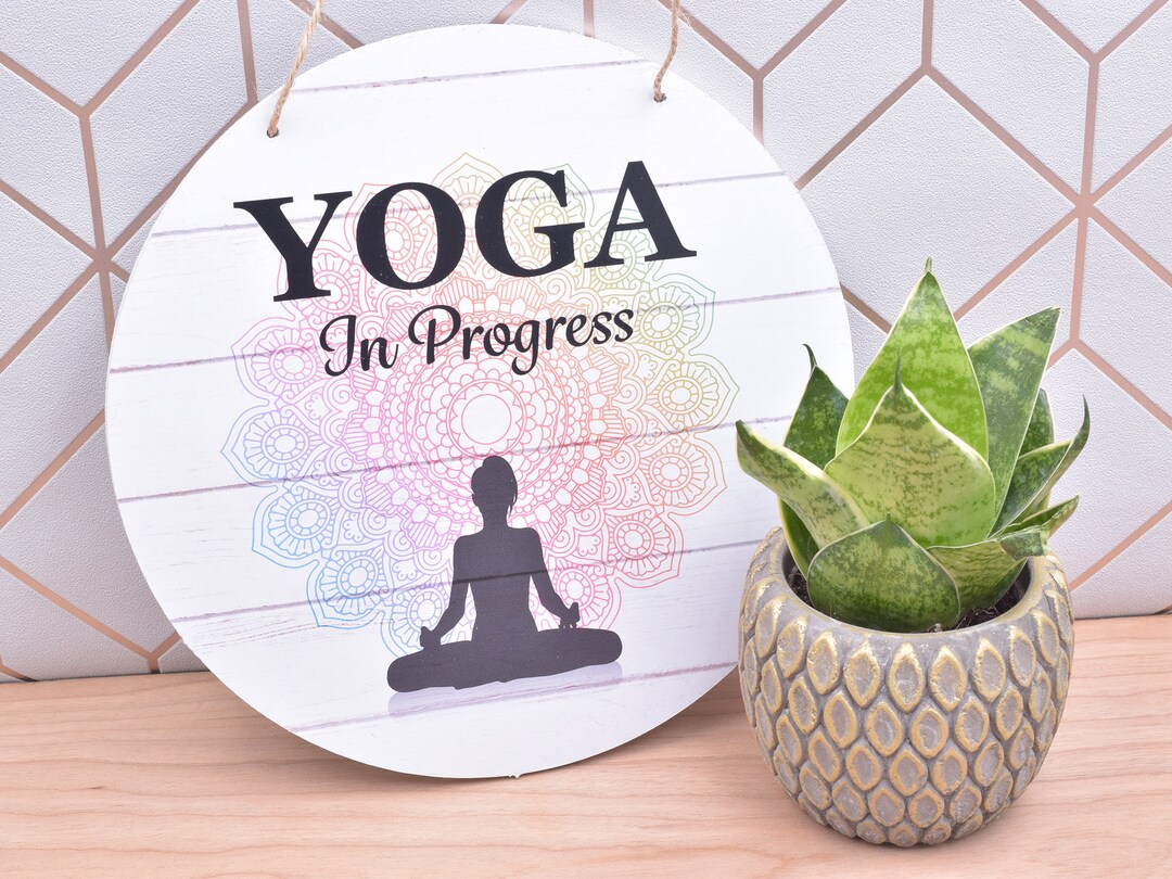 Yoga in Progress Door Sign, Circle, Yoga Studio, Pilates, Gym Class ...