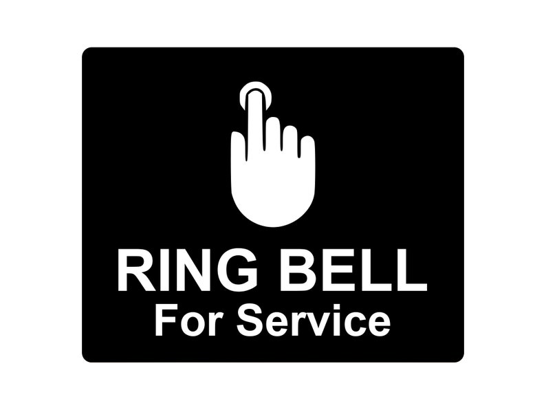 Ring Bell for Service Sign Adhesive Sticker Notice SILVER / | Etsy