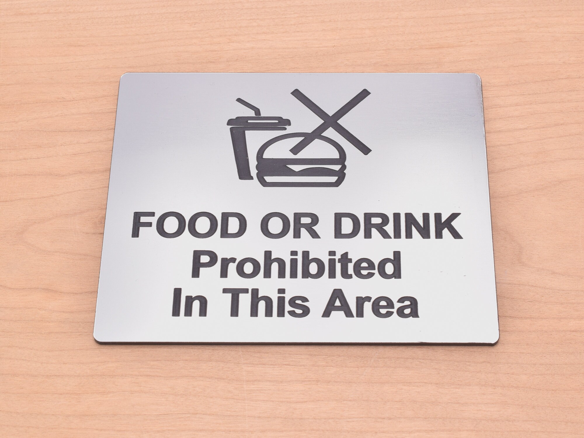 Food or Drink Prohibited in This Area - Adhesive Sign 12cm X 10cm - Etsy