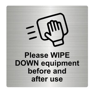 Please Wipe Down Equipment Before and After Use Sign Adhesive Sticker ...
