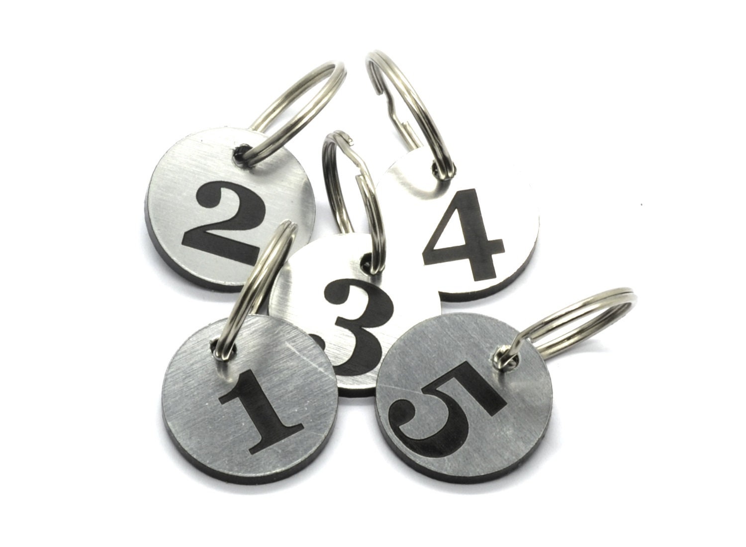 Numbered Key Fobs 1 5 Small Silver Acrylic - Etsy