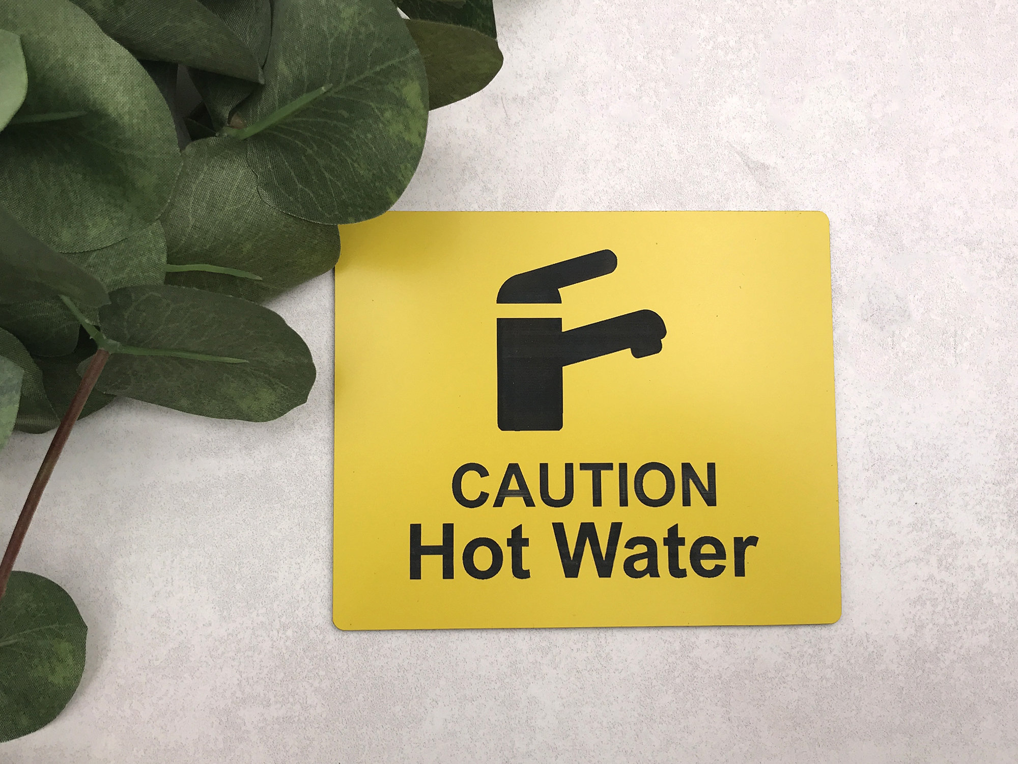 Caution Hot Water Sign Adhesive Sticker - Etsy