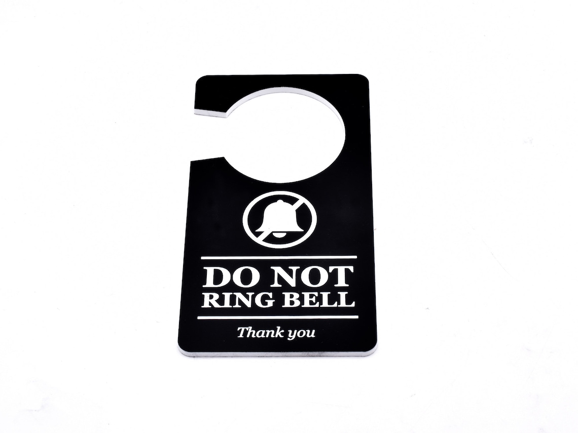 Do Not Ring Bell Sign Door Hanger Notice Available in - Etsy