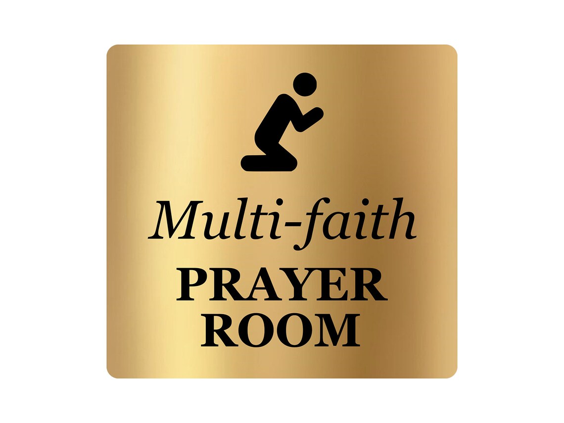 Multi-faith Prayer Room - Adhesive Door Sign, Gold / Silver / Copper or ...