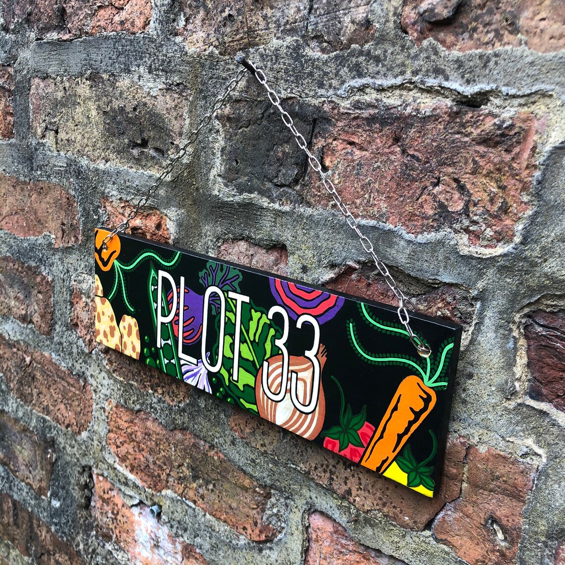 Custom Plot Hanging Allotment Sign Vegetable Patch Personalised Sign ...
