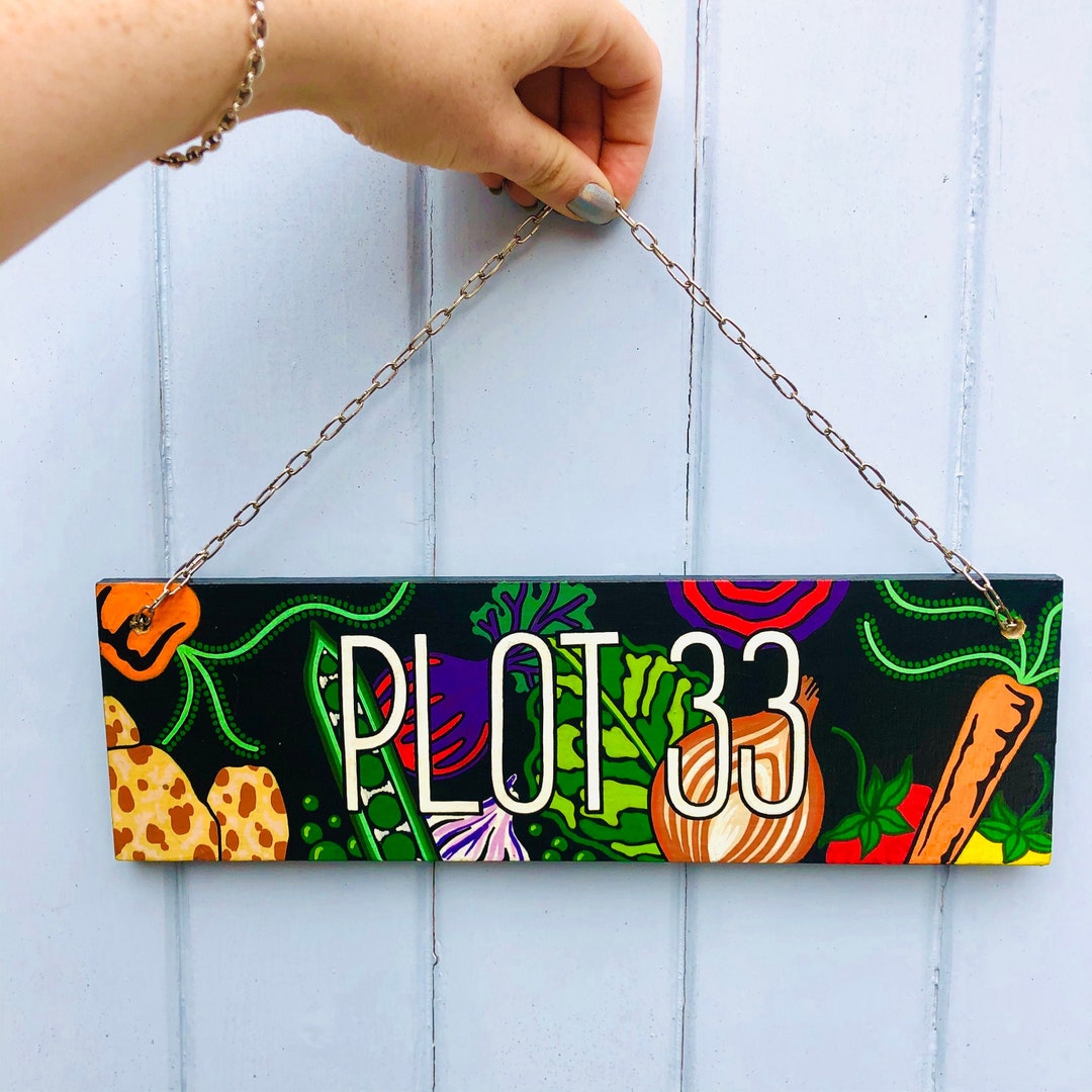 Custom Plot Hanging Allotment Sign Vegetable Patch Personalised Sign ...