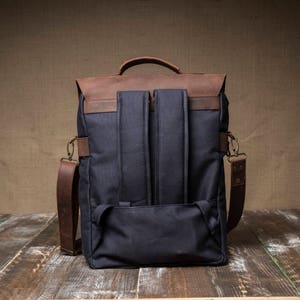 Personalized Backpack for Men, Water-repellent Waxed Canvas and Leather ...