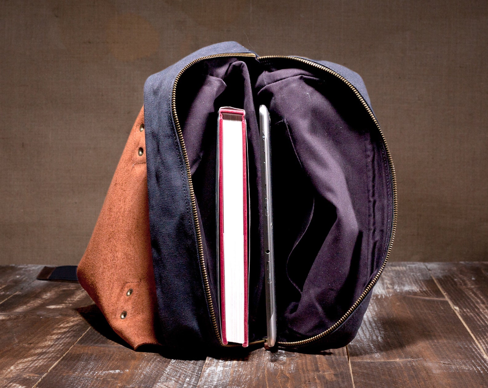 Personalized Backpack for Men Water-repellent Waxed Canvas - Etsy