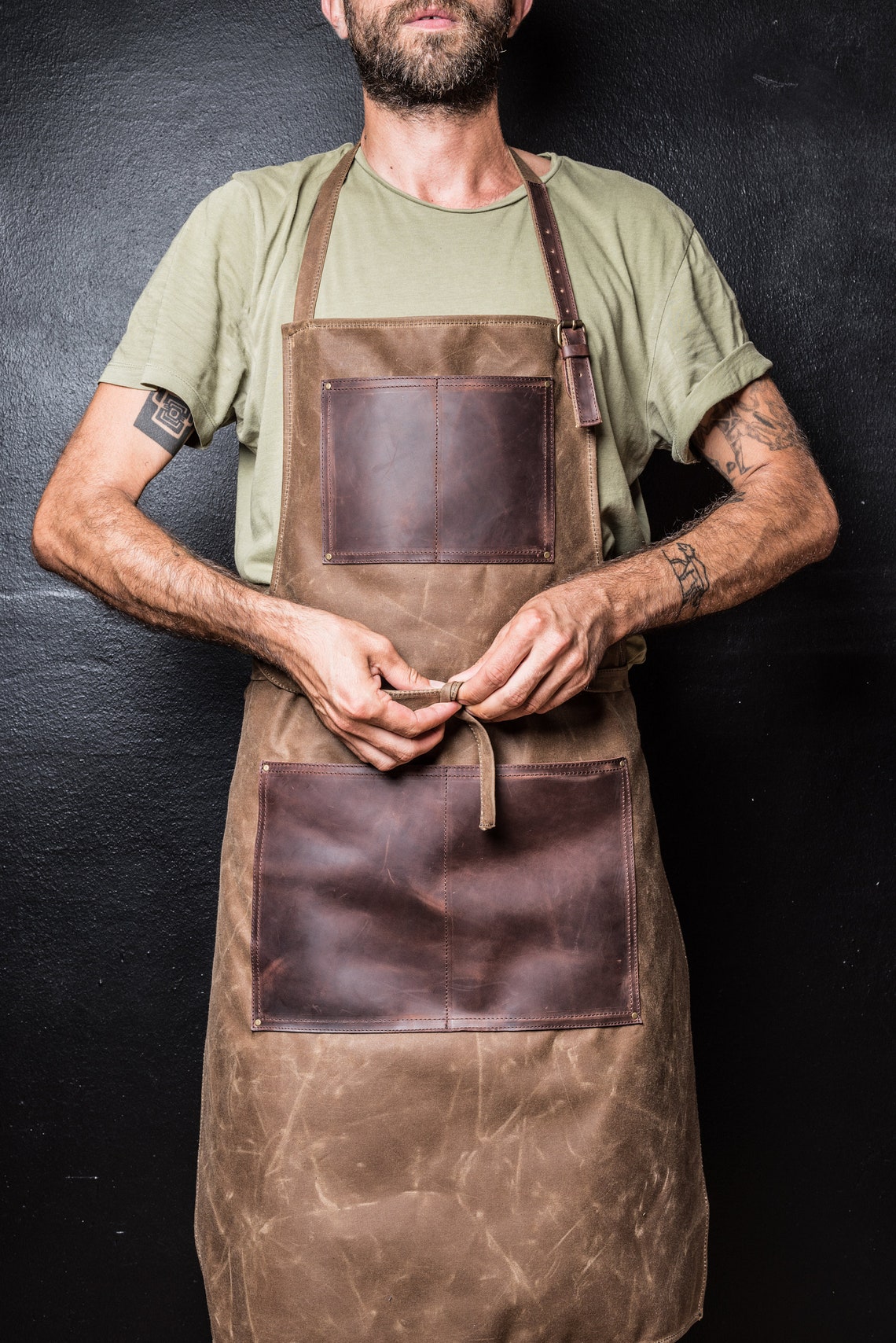Men Apron and a Personalized Apron sturdy and Waxed Canvas | Etsy