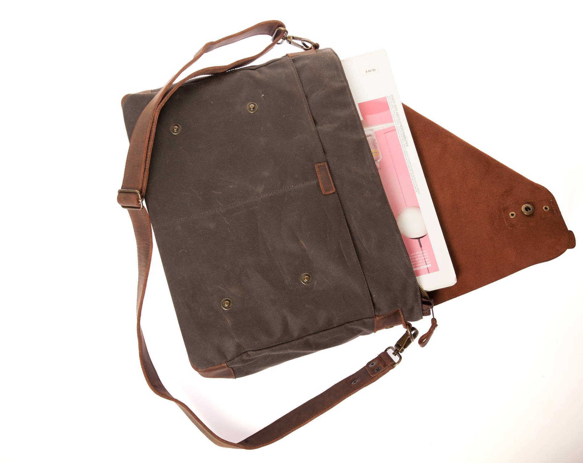 A Satchel Bag for Men Made of Waxed Canvas, Handmade by Real Artisans ...