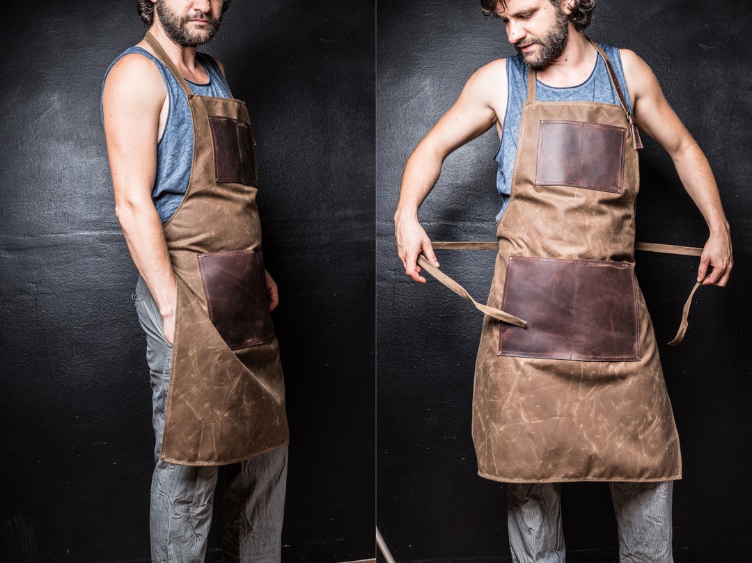 Men Apron and a Personalized Apron, Sturdy and Waxed Canvas Apron ...