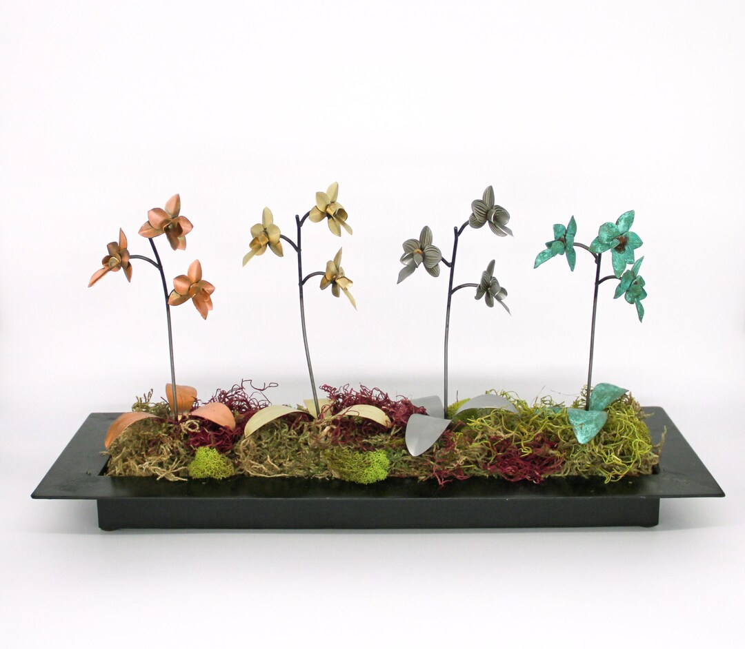 Plantable Metal Orchid #2 Copper, Brass, Stainless Steel, or Copper ...