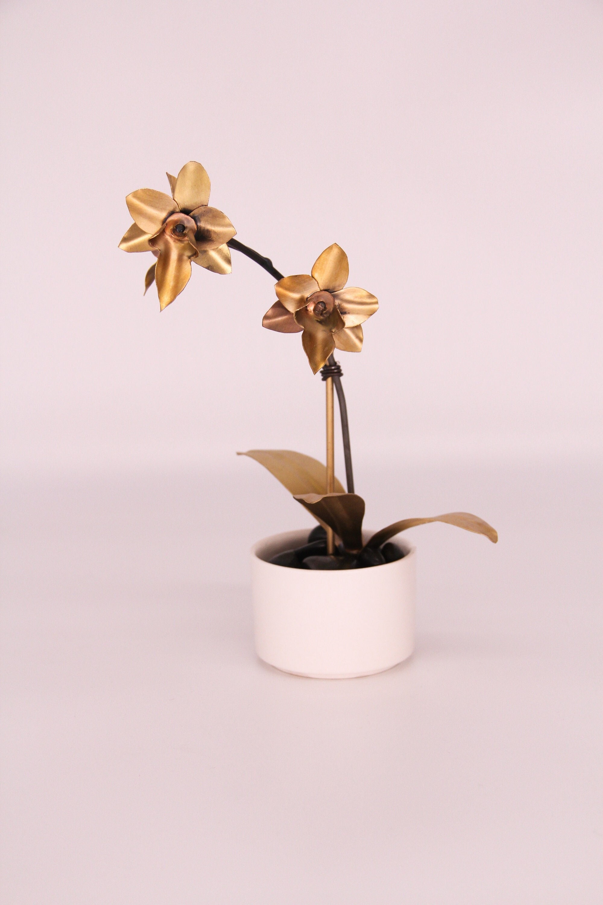 Orchid 2 Brass Metal Orchid Flower - Etsy