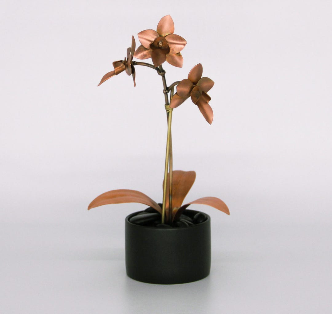Metal Orchid #2 Copper Metal Orchid Flower - Etsy