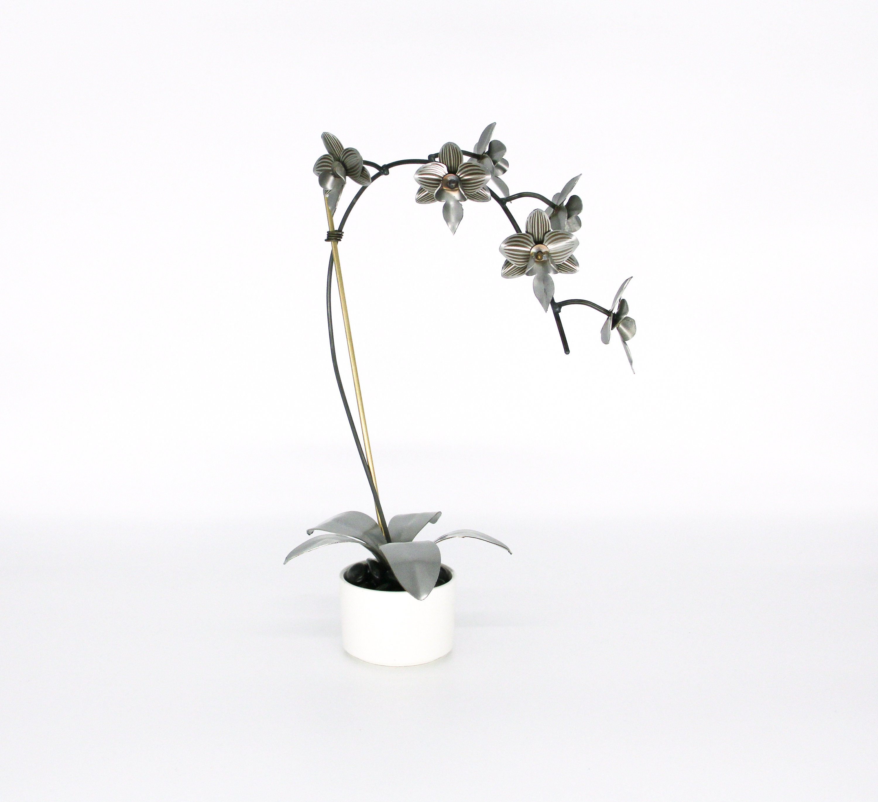 Orchid 9 Etched Stainless Steel Metal Orchid Flower - Etsy