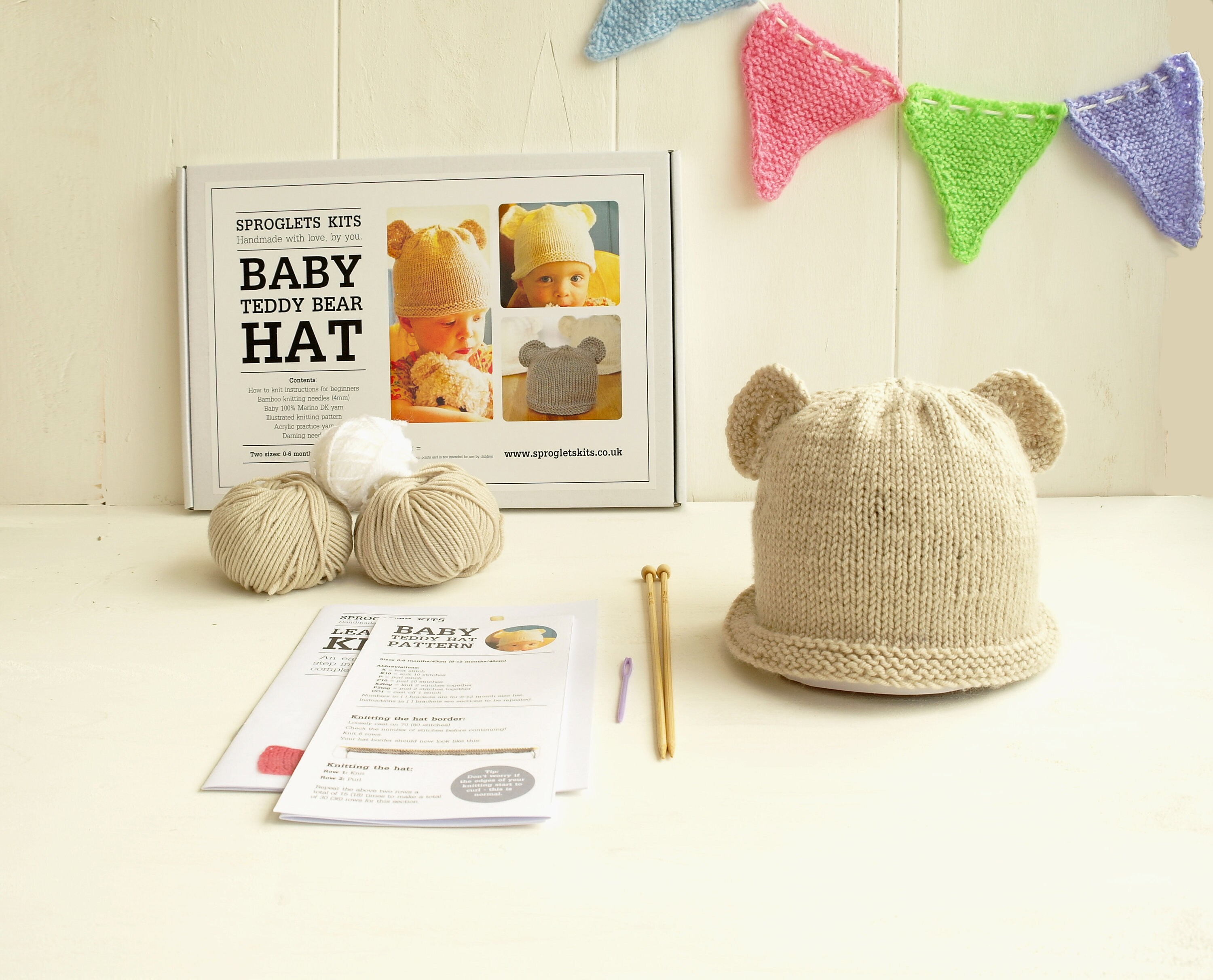 Baby Hat Merino Knitting Kit / Beginner Knitting Kit / Easy Baby ...