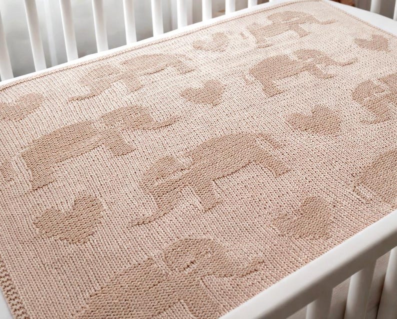 Elephant Baby Blanket Knitting Pattern: Easy Knit (PDF Pattern ...