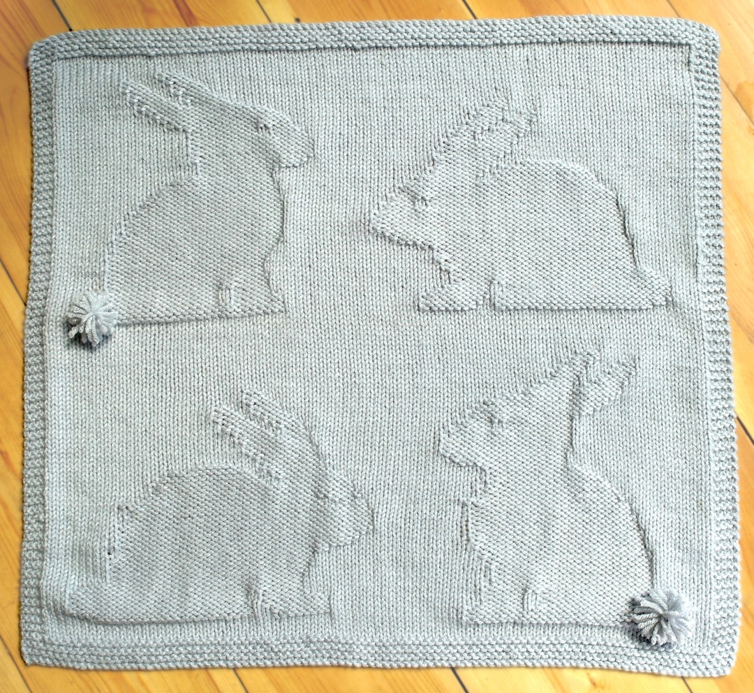 Easy Baby Blanket Knitting Pattern / Bunny Blanket Knitting Pattern ...