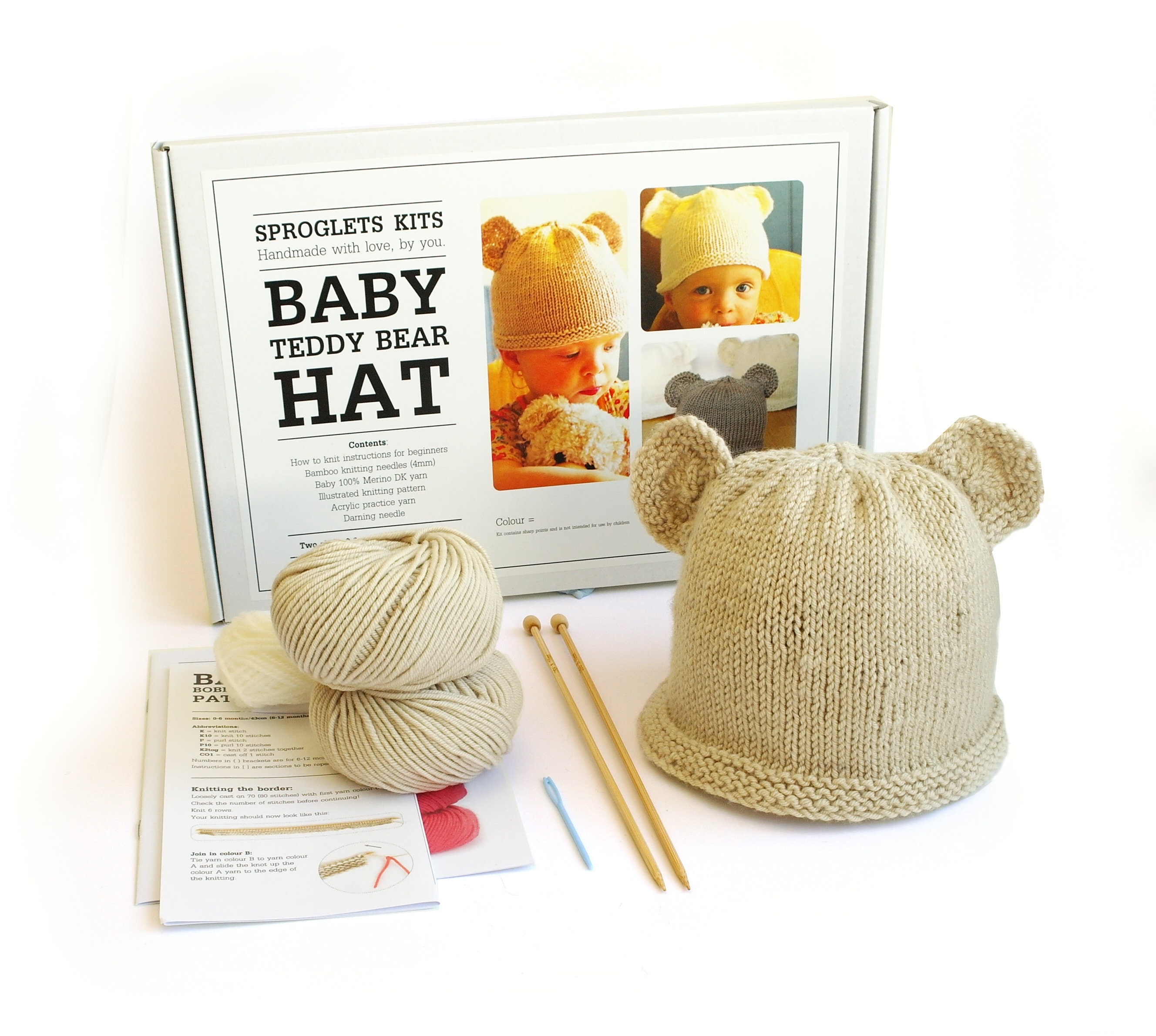 Baby Hat Merino Knitting Kit / Beginner Knitting Kit / Easy Baby ...