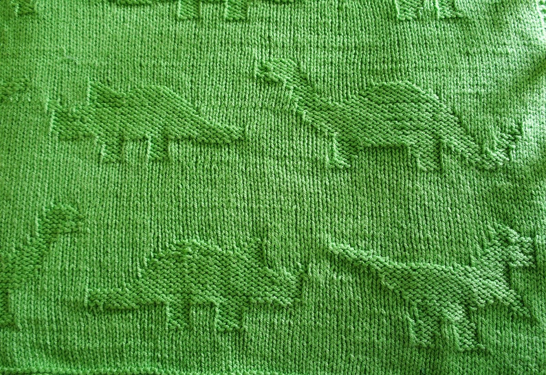 Easy Baby Blanket Knitting Pattern / Dinosaur Baby Blanket / - Etsy Canada
