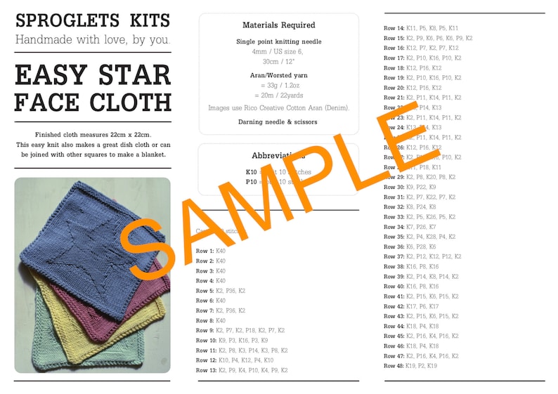 Four Face Cloth Knitting Patterns / Easy Square Knitting Patterns ...