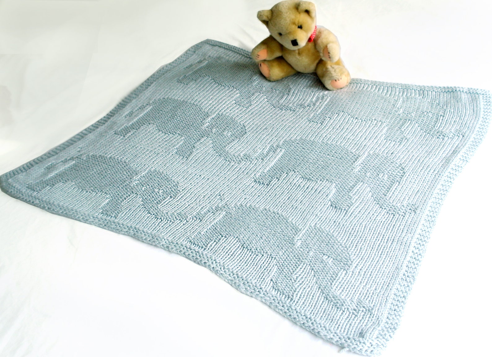 Easy Knit Baby Elephant Blanket Pattern: Worsted Aran (PDF Pattern) - Etsy