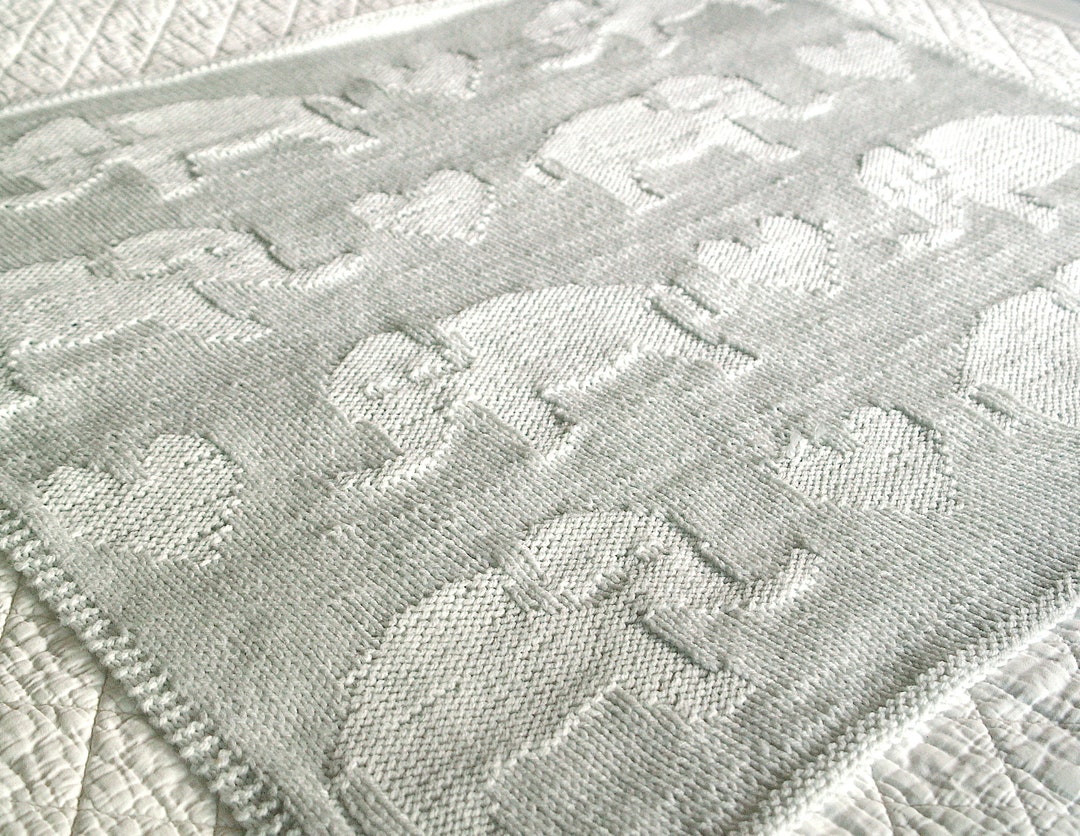 Easy Elephant Baby Blanket Knitting Pattern: Easy Knit (PDF Pattern ...
