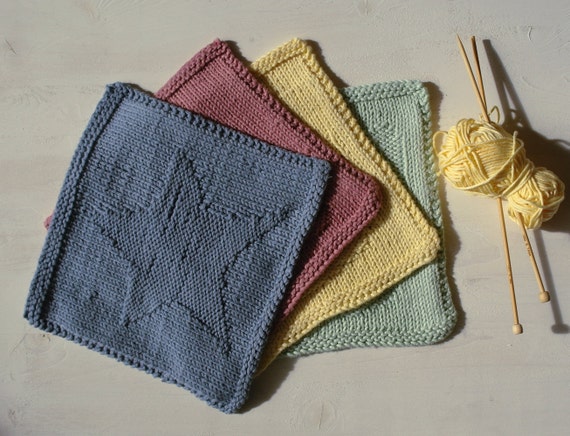 Four Face Cloth Knitting Patterns Easy Square Knitting Patterns Granny Squares Beginner Baby Knitting Patterns Baby Cloths PDF Etsy Ireland