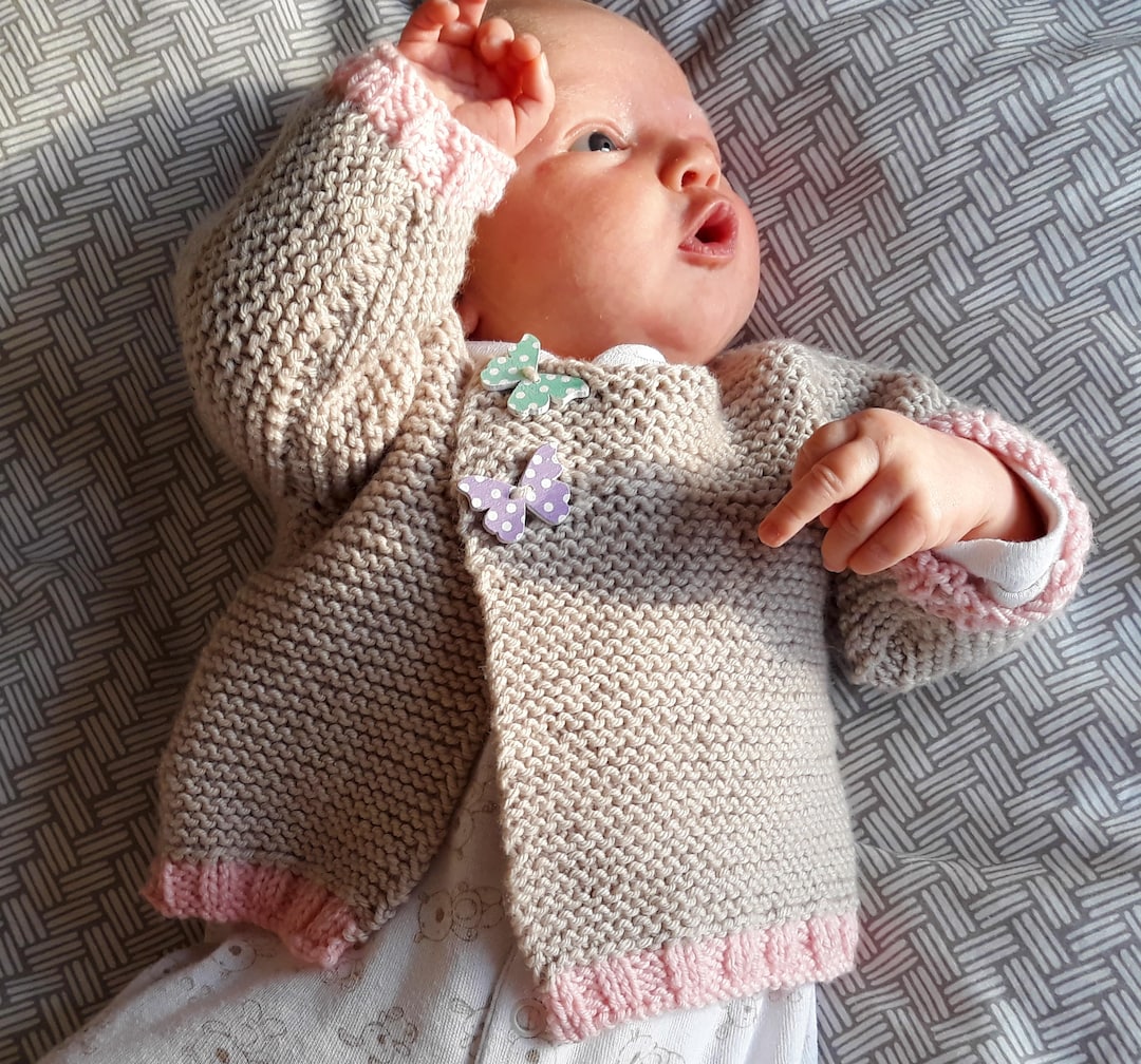 Easy Baby Cardigan Knitting Pattern / Knitting Pdf Download / Beginner ...